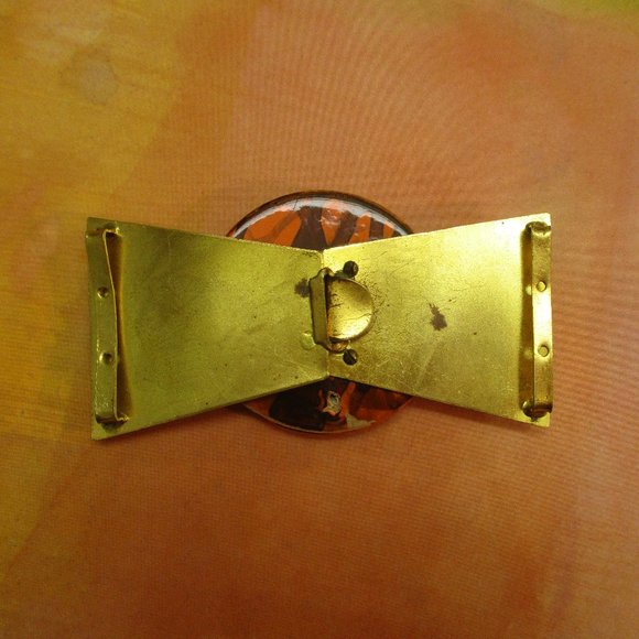 Vintage | Accessories | Mod 96s Orange Gold Two Piece Belt Buckle ...